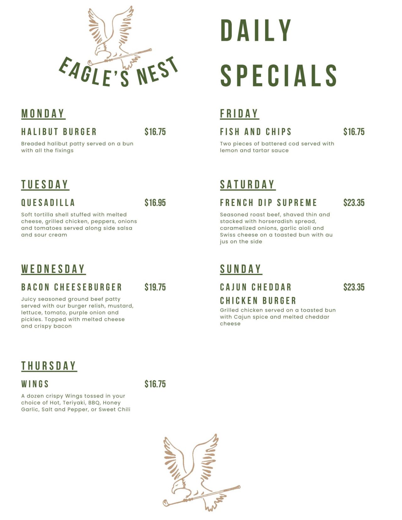 Menus - Aberdeen Glen Golf Club